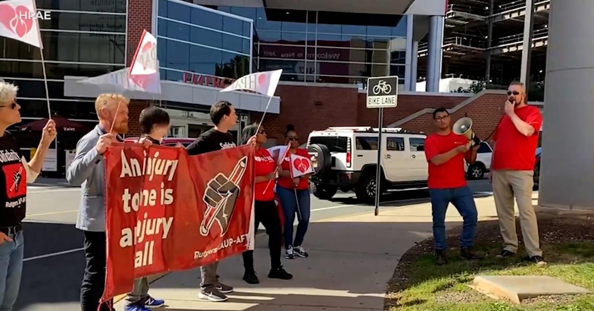 NJ Spotlight News | Healthcare workers protest 'union busting' at ...