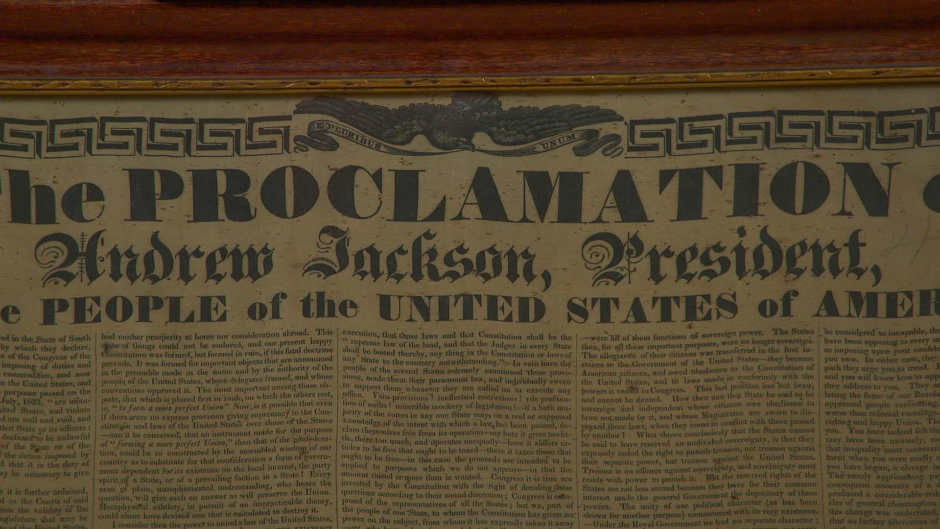 Appraisal: 1832 Andrew Jackson Proclamation on Silk | Antiques Roadshow ...