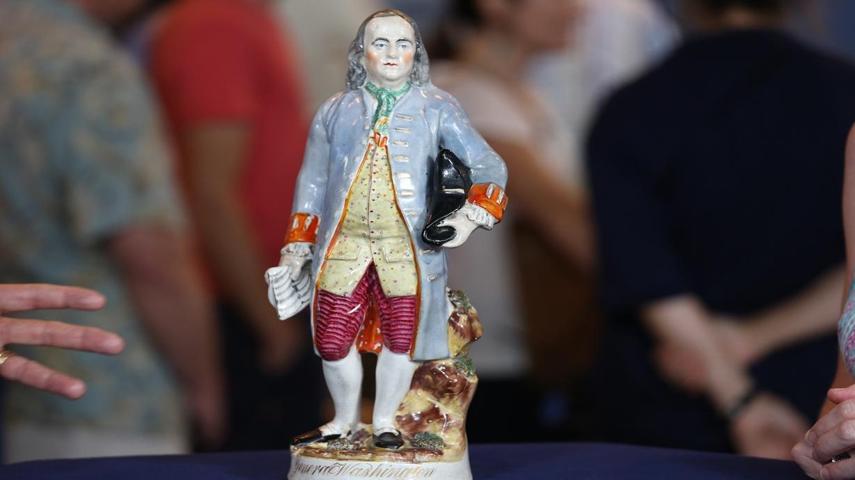 Appraisal: Staffordshire Benjamin Franklin Figure, ca. 1865 | Watch on ...