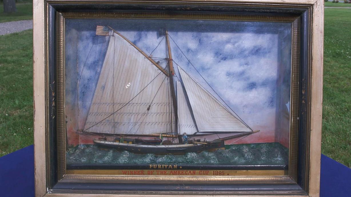Appraisal: America's Cup Puritan Ship Shadow Box, ca. 1885 | Watch on ...