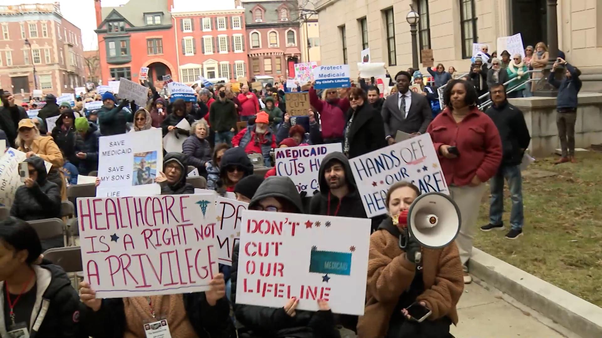 Hundreds rally to protest potential Medicaid cuts | NJ Spotlight News ...