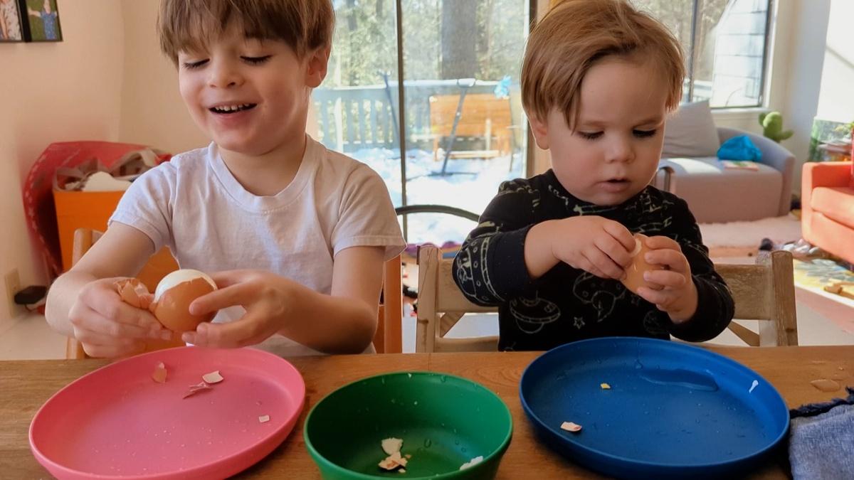MICAH AND LUCA PEEL AN EGG! | Let's Learn | NJ PBS