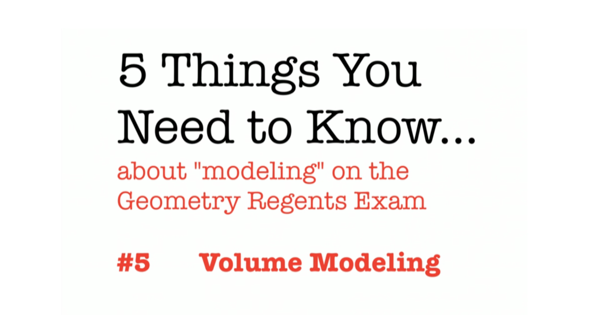 Regents Review | CC Geometry Volume Modeling | Season 2017 | PBS