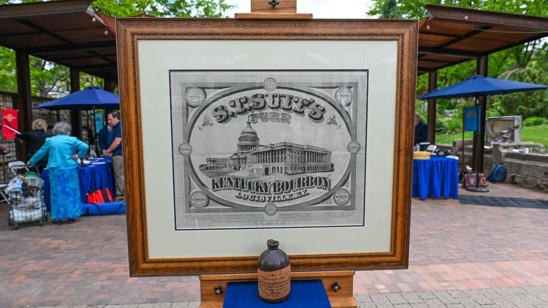 Appraisal: 1870 S.T. Suit Bourbon Ad & 1869 Whiskey Jug | Antiques ...