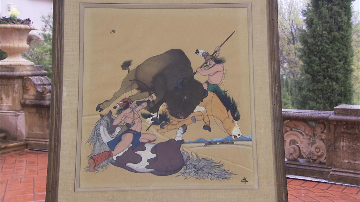Appraisal: 1944 Quincy Tahoma "Buffalo Charge" Gouache | Antiques ...