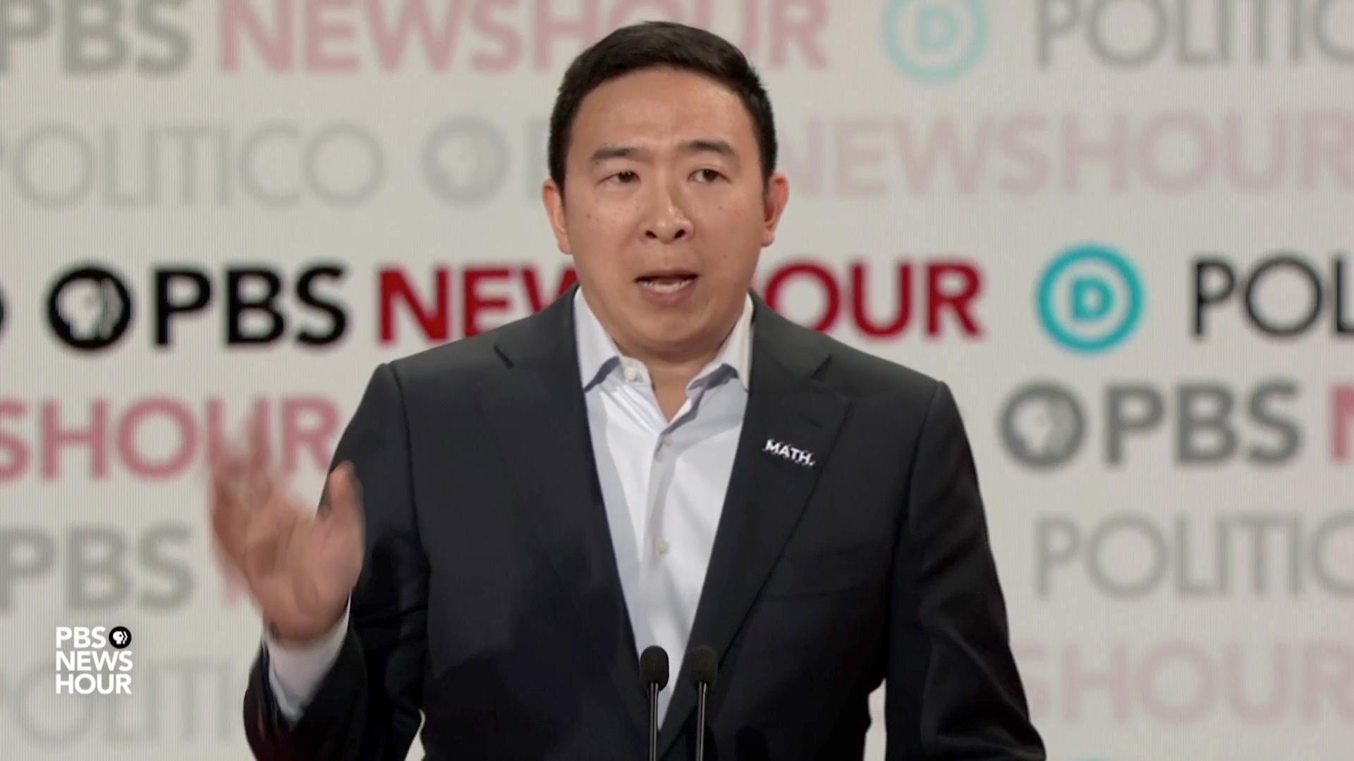PBS News Hour - Andrew Yang on being the only candidate of color in ...