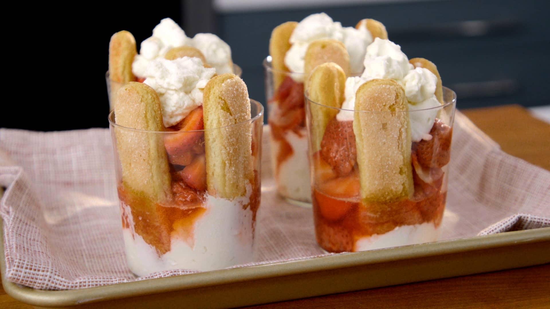 Roasted Strawberry Tiramisu Trifles | Kitchen Recipe | The Key ...