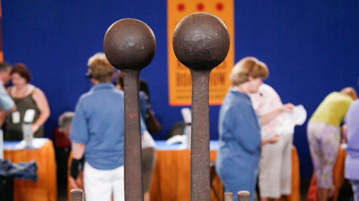 Appraisal: Gustav Stickley Andirons, ca. 1905 | Watch on PBS Wisconsin