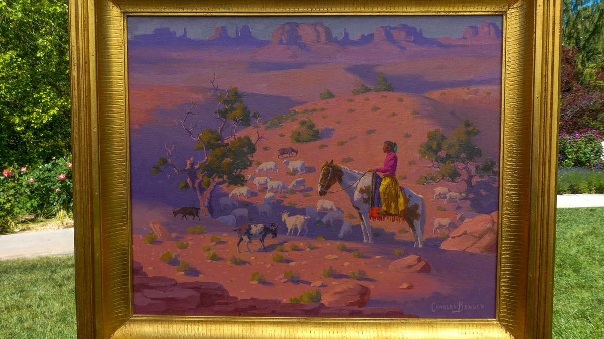 Appraisal: Charles Bensco "A Pastoral" Oil Painting, ca. 1950 ...