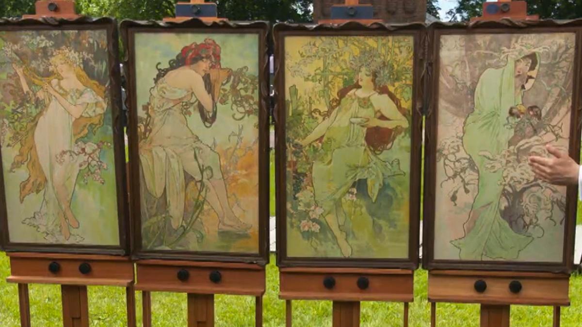 Appraisal: Alphonse Mucha "The Seasons" Decorative Panels, ca. 1987 ...