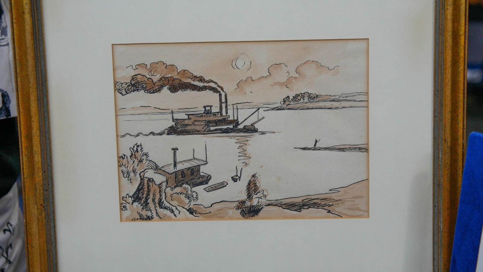 Appraisal: T. H. Benton Watercolor & Drawing, ca. 1940 | Antiques ...
