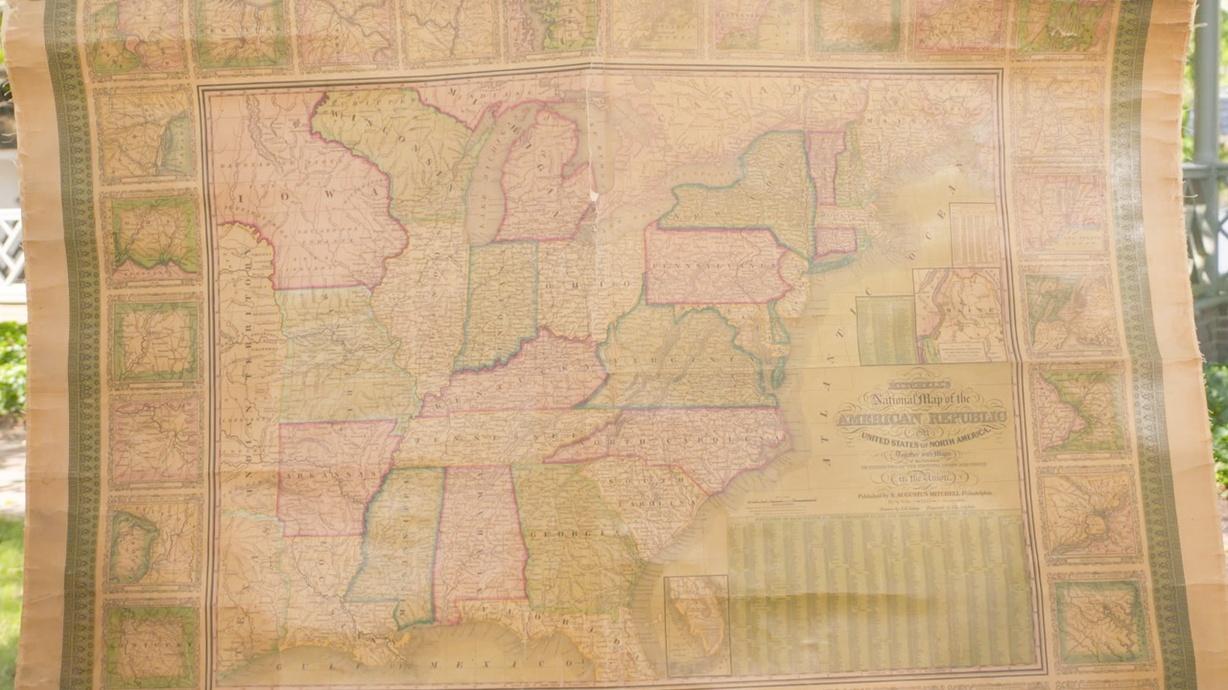 Appraisal: 1845 S. Augustus Mitchell United States Wall Map | Watch on ...