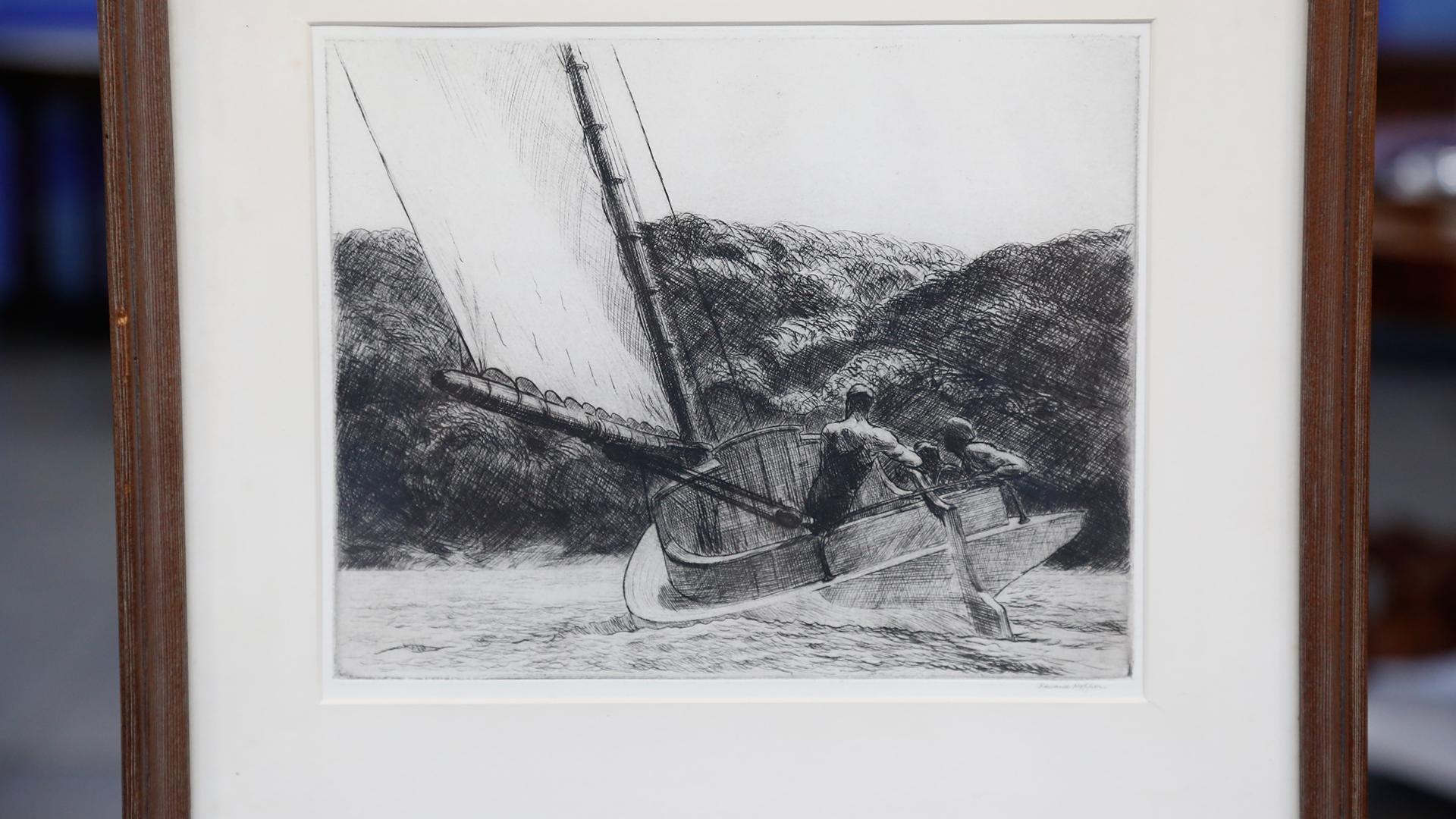 Appraisal: 1922 Edward Hopper Etching, "The Cat Boat" | Antiques ...