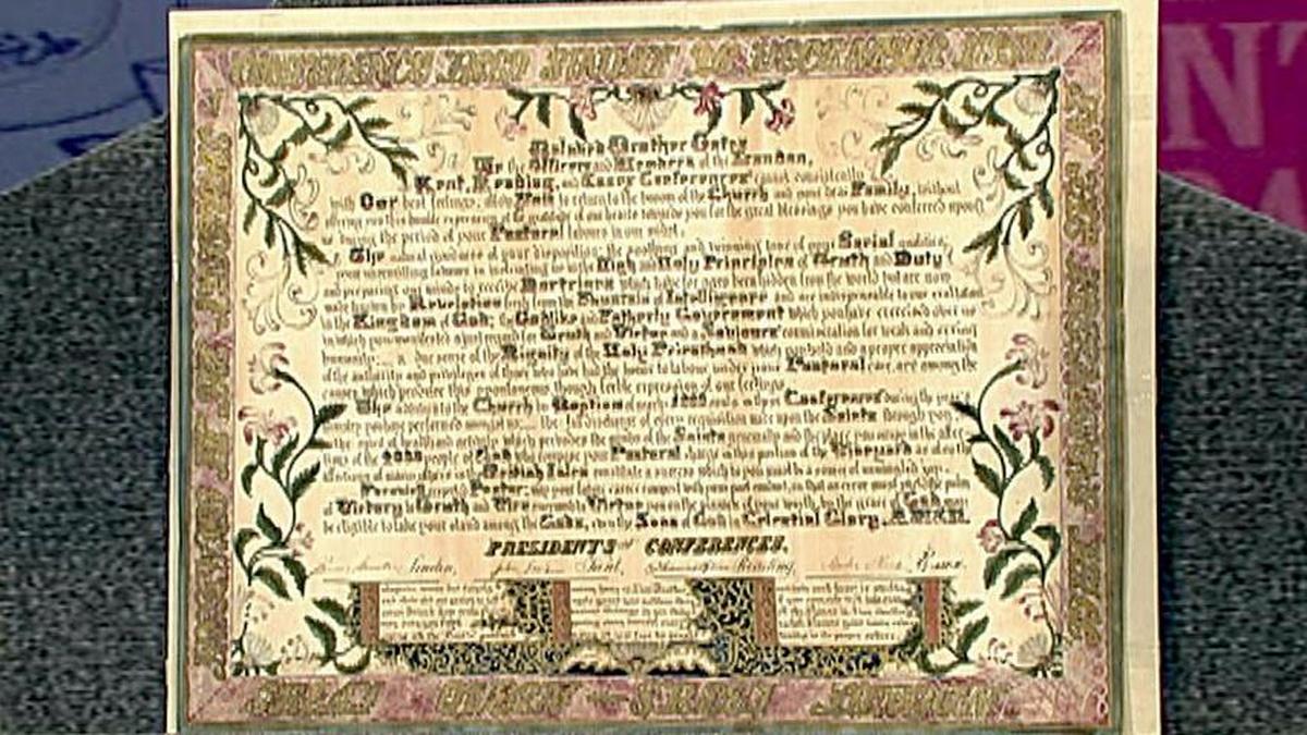 Appraisal: Mormon Certificate of Gratitude | Antiques Roadshow ...