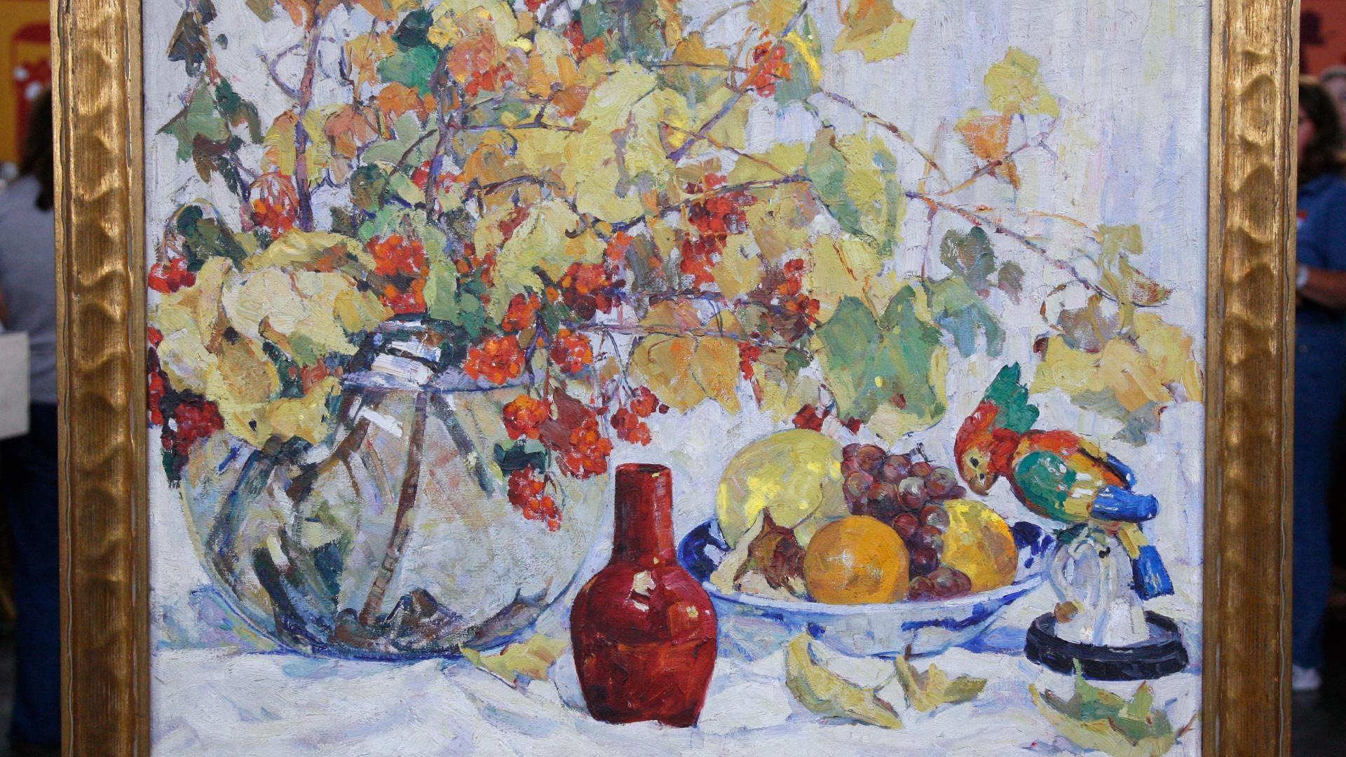 Appraisal: 1925 Nellie Knopf Still Life Oil Painting | Antiques ...