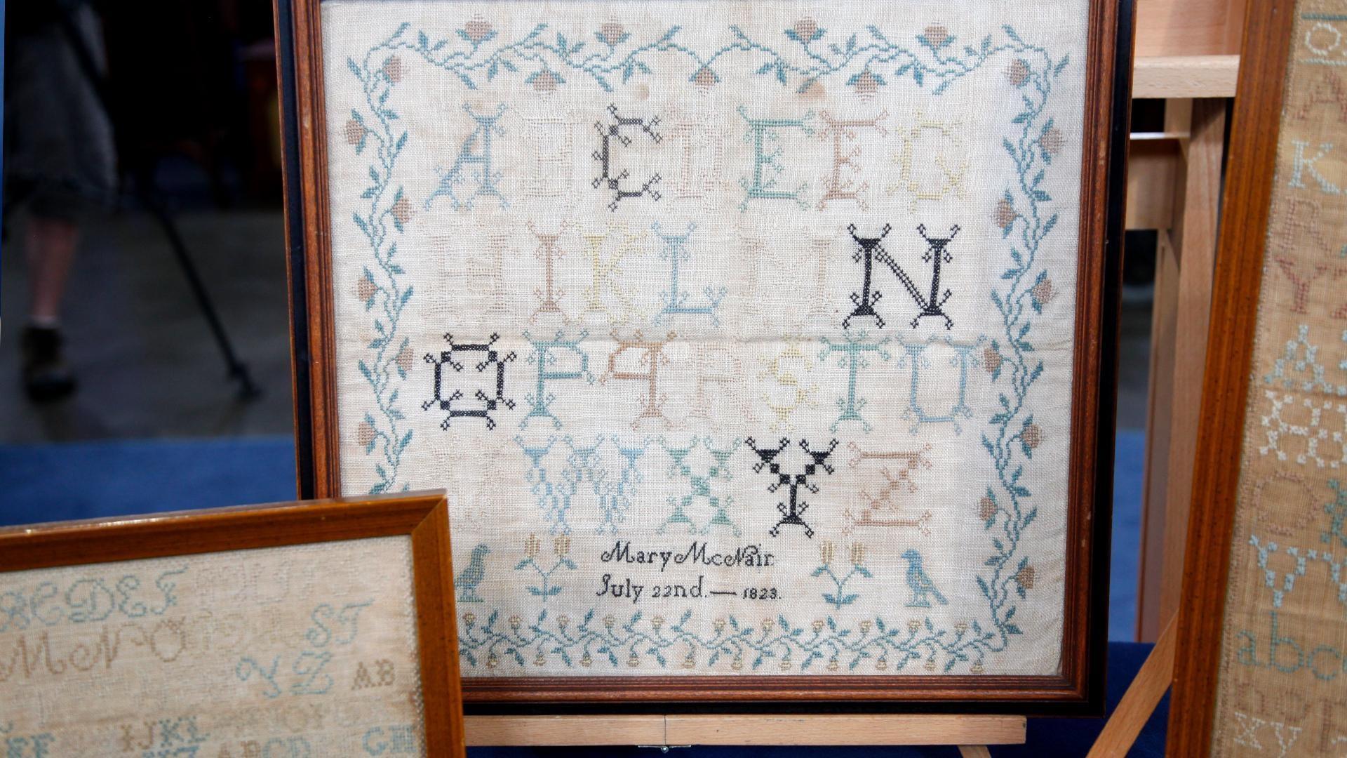 Appraisal: Mary McNair Needlework Samplers, ca. 1823 | Antiques ...