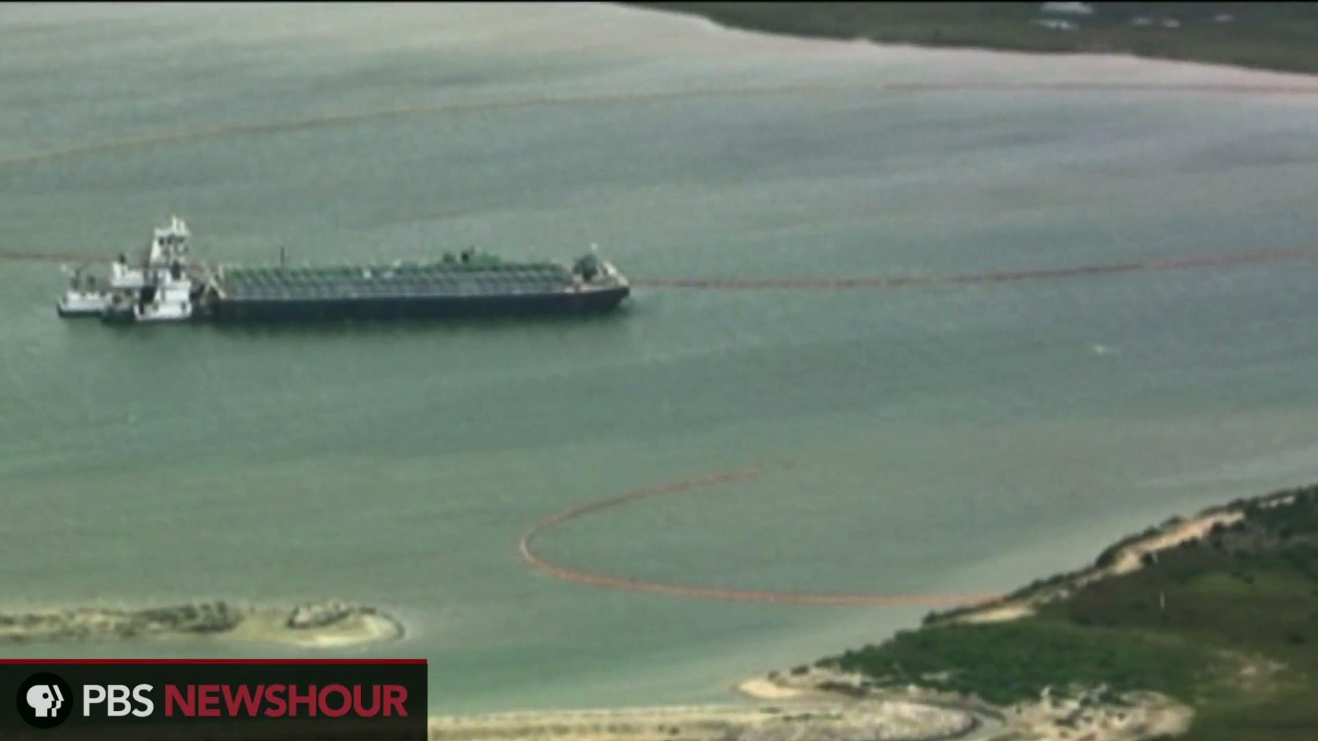 Texas City oil spill blocks major shipping channel | PBS NewsHour ...