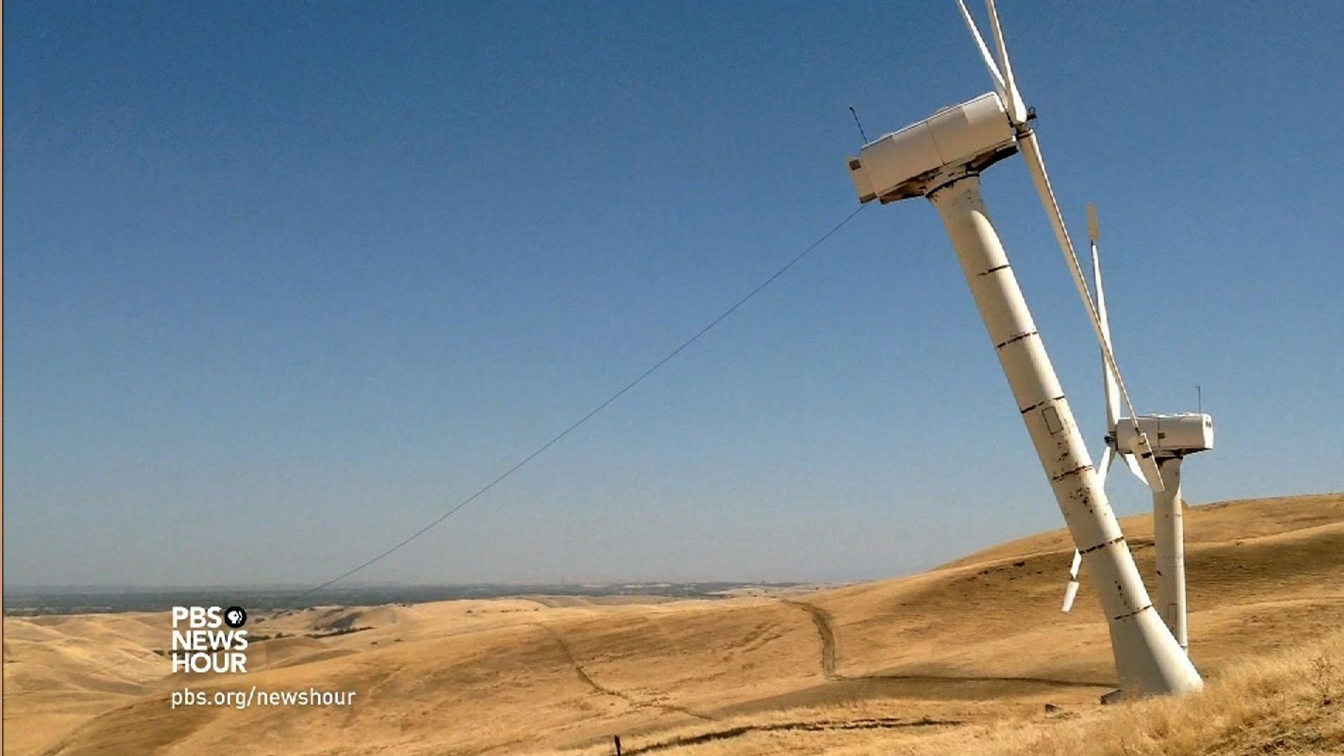 PBS News Hour - Wind farm works to reduce eagle deaths from old ...