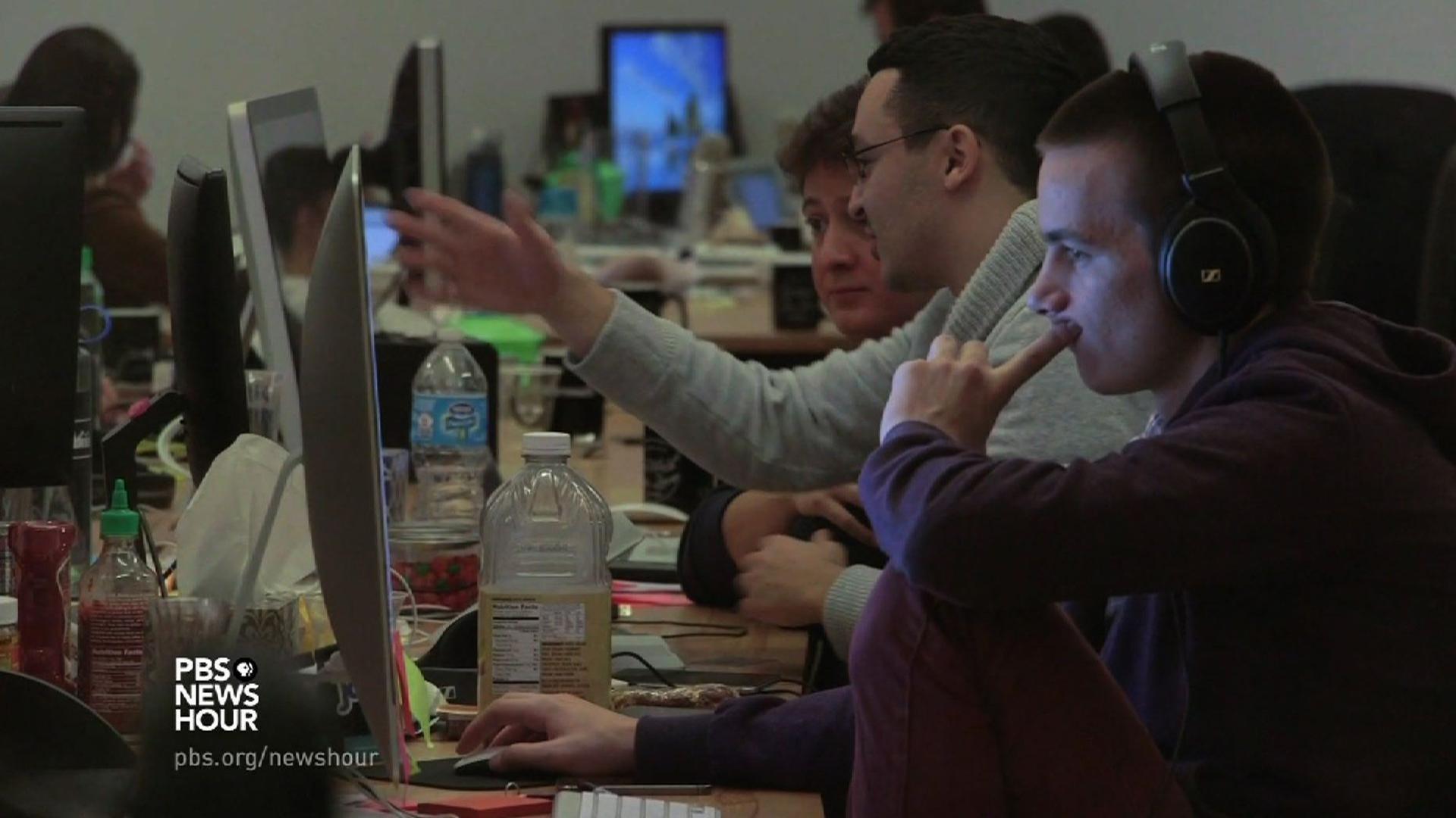 Selling office space and happy hour to freelance workers | PBS NewsHour ...