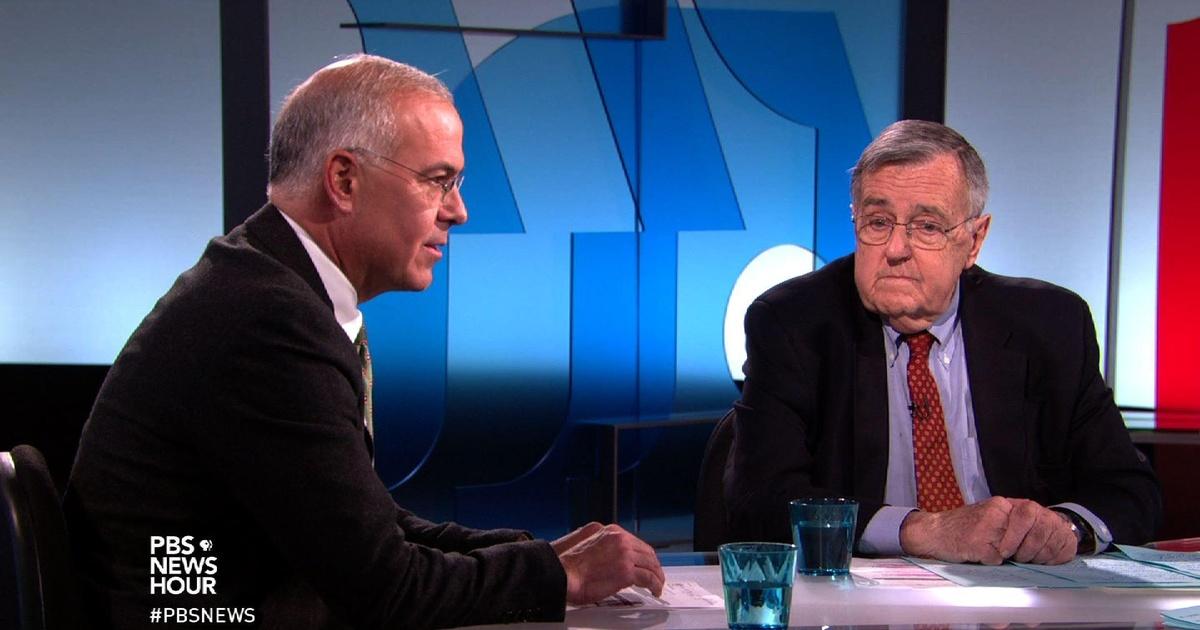 PBS NewsHour | Shields and Brooks on Democratic debate strategy ...