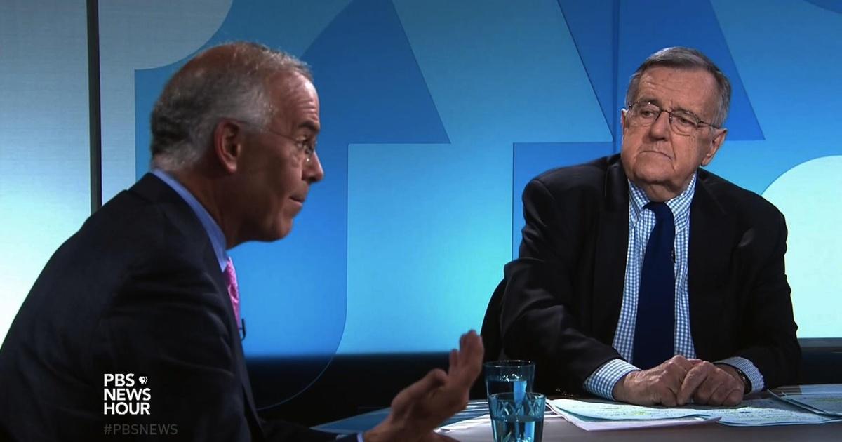 PBS News Hour | Shields and Brooks on front-runner support sagging in ...