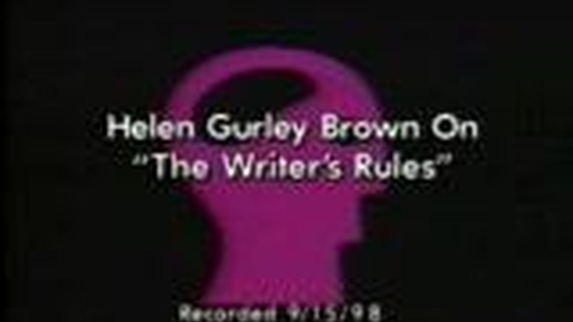 Helen Gurley Brown on The Writer's Rules | The Open Mind | NJ PBS